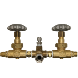 Tee assembly with 2 valves and riser